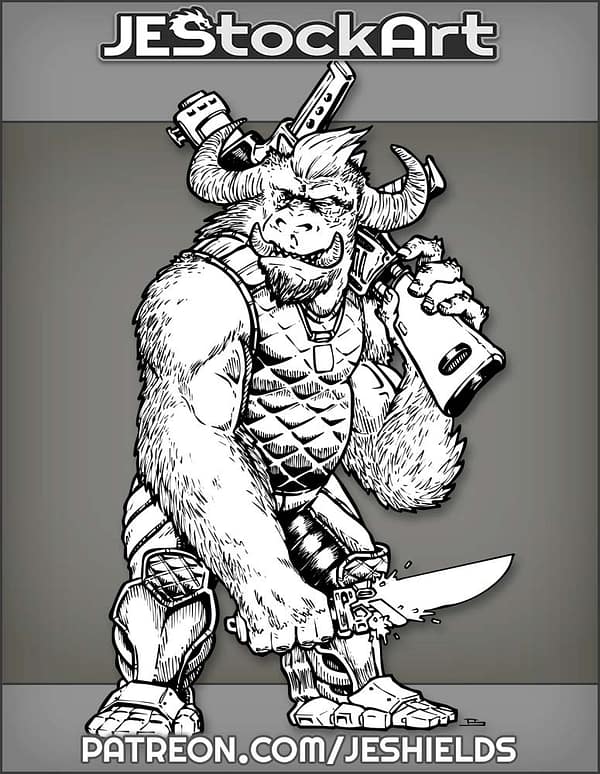 SciFi - Horned Gorilla With Energy Dagger And Assault Rifle - INB ...