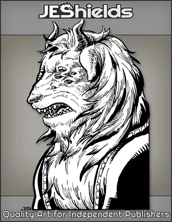 Fantasy - Hairy Beast in Robe with Multiple Eyes - INB | Jeshields.com
