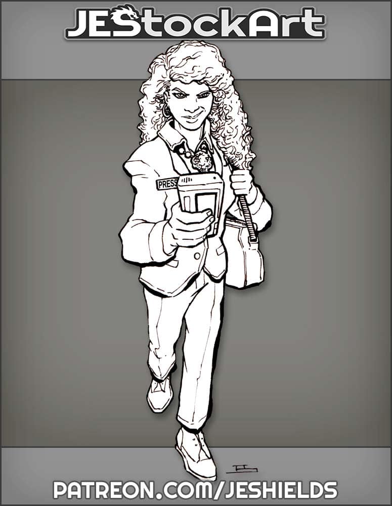 Modern - 80s Press Reporter With Dictaphone | Jeshields.com
