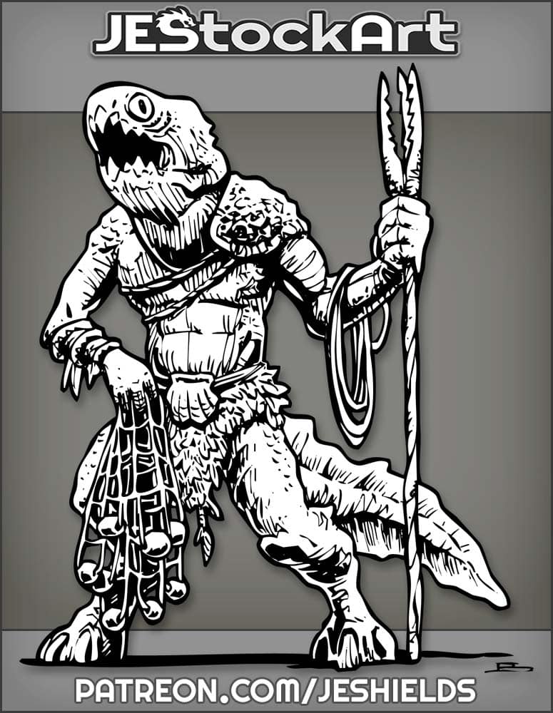 Fantasy - Fish Warrior with Net and Harpoon - INB | Jeshields.com