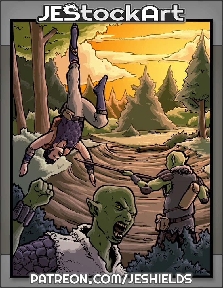 Fantasy - Goblins Celebrate Over Captive Adventurer - CWB | Jeshields.com