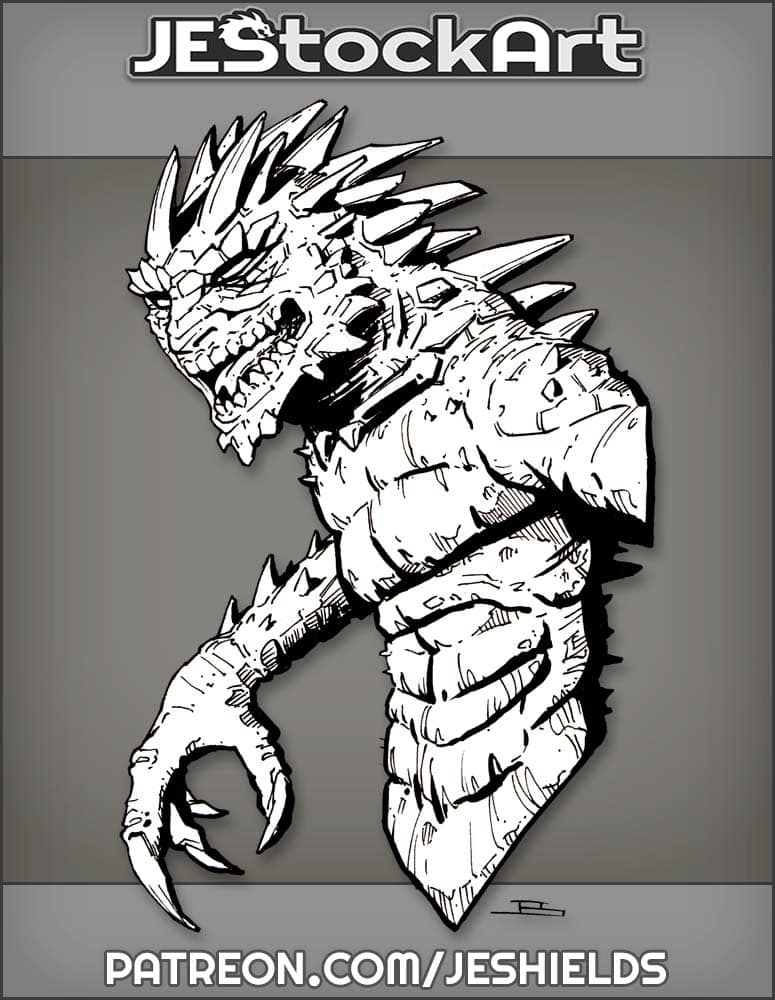 Fantasy - Were Basilisk With Glowing Blue Eyes - INB | Jeshields.com