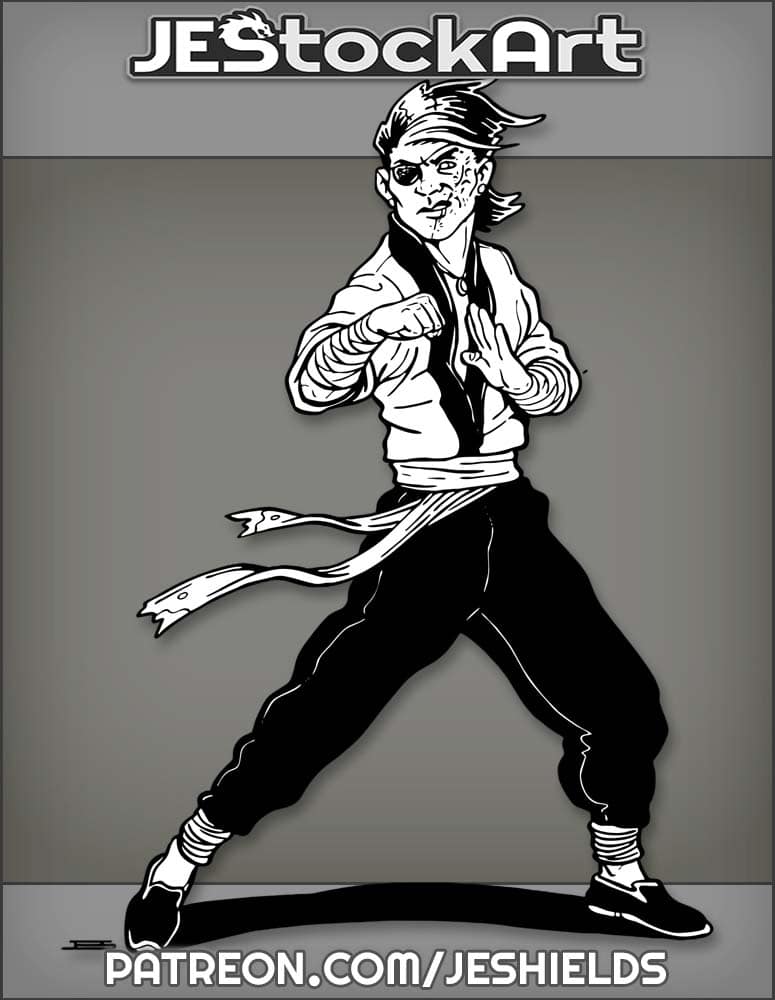 Modern - Scarred Martial Artist With Mullet And Earrings In Dark Pants ...