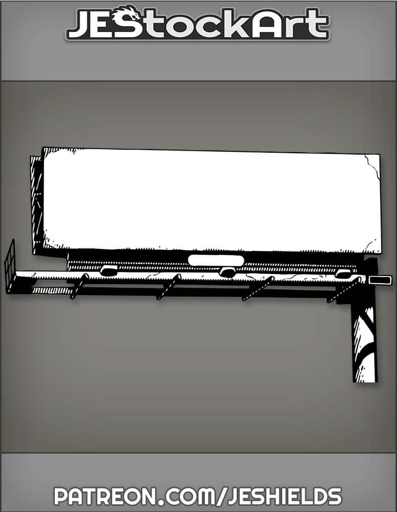 Modern - BillboardWithWeatheredMarksAndLightsOnPole - INB | Jeshields.com