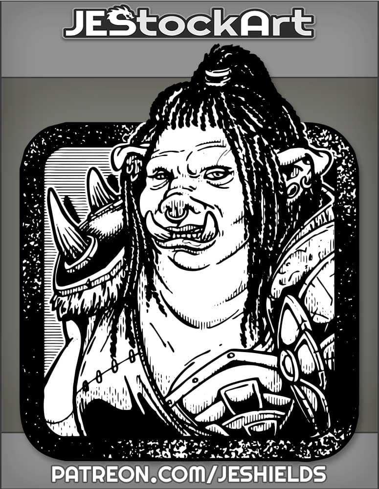 Fantasy - Female Pig-Faced Orc with Top Knot - INB | Jeshields.com