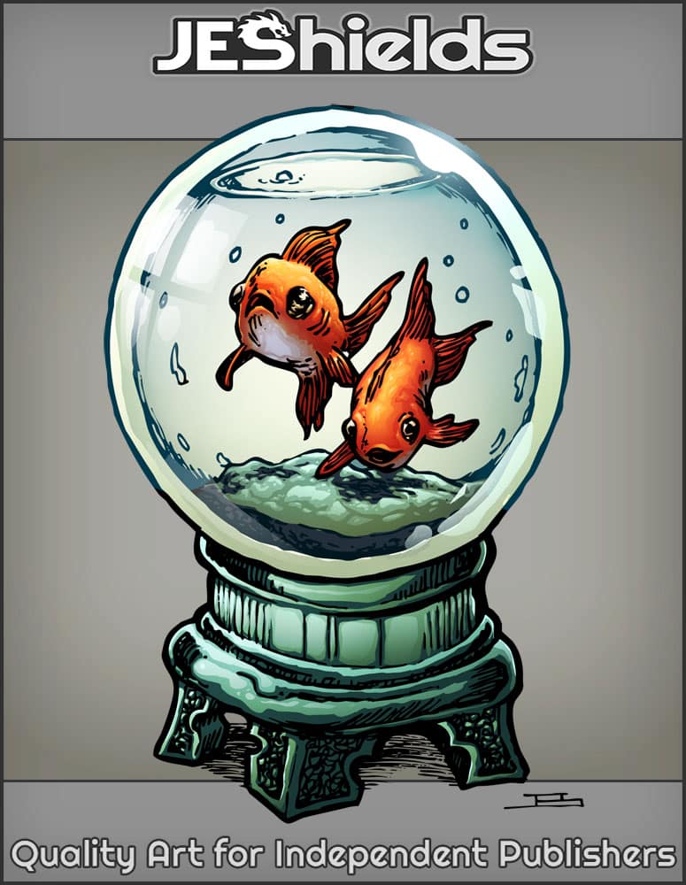 Modern - Two Goldfish in Fancy Snowglobe Bowl - CNB | Jeshields.com