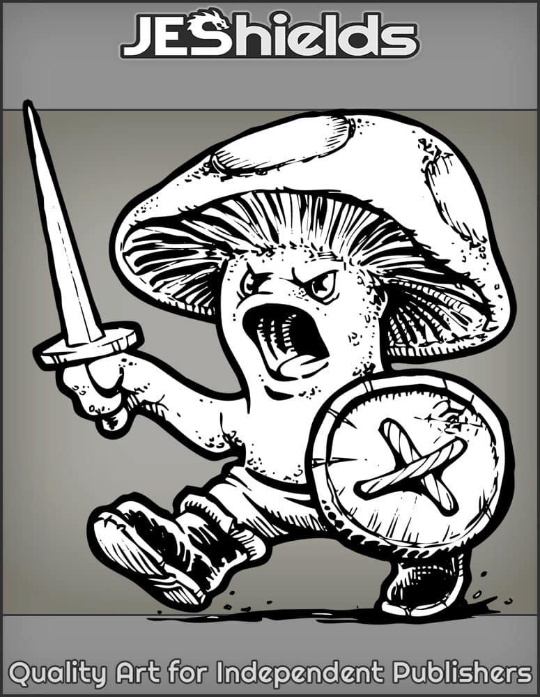 Fantasy - Mushroom Fighter with Button Shield - INB | Jeshields.com