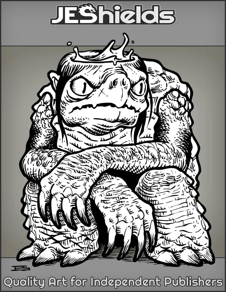 Fantasy - Kappa Turtle Goblin Squatting - INB | Jeshields.com