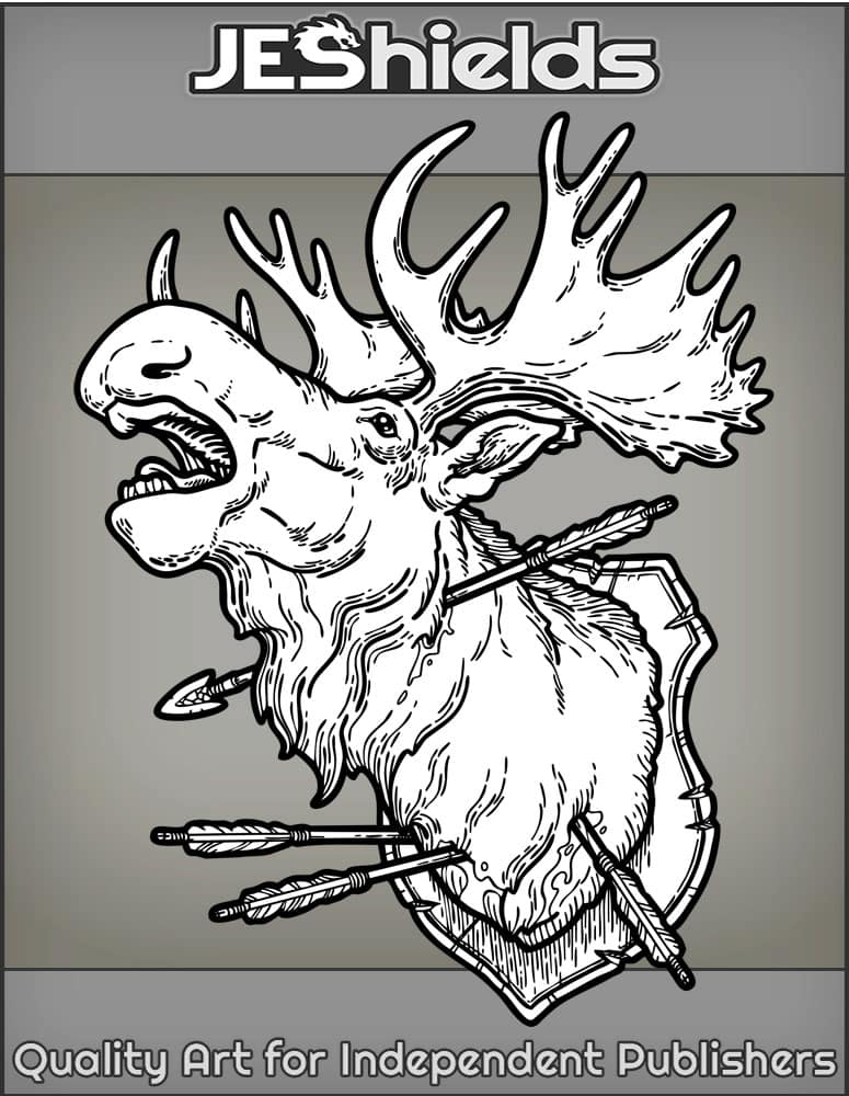 Fantasy - Mounted Moose with Arrows - INB | Jeshields.com