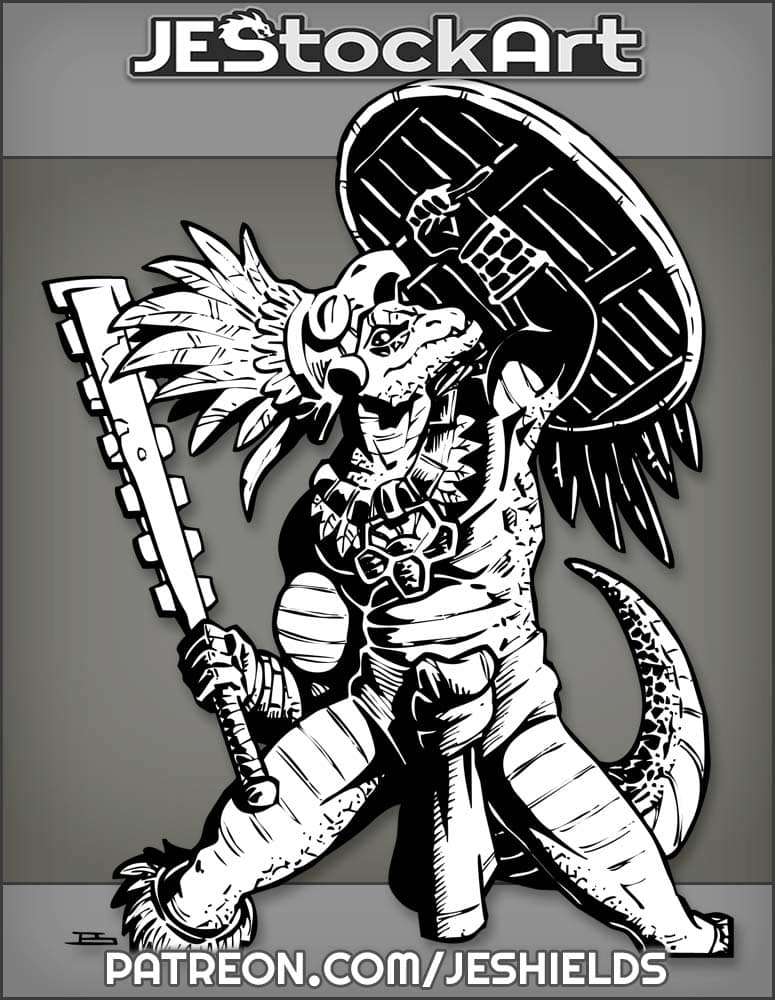 Aztec Lizard Warrior