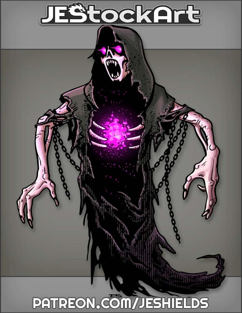 Fantasy - Wraith With Glowing Eyes Screaming In Tattered Robes And ...