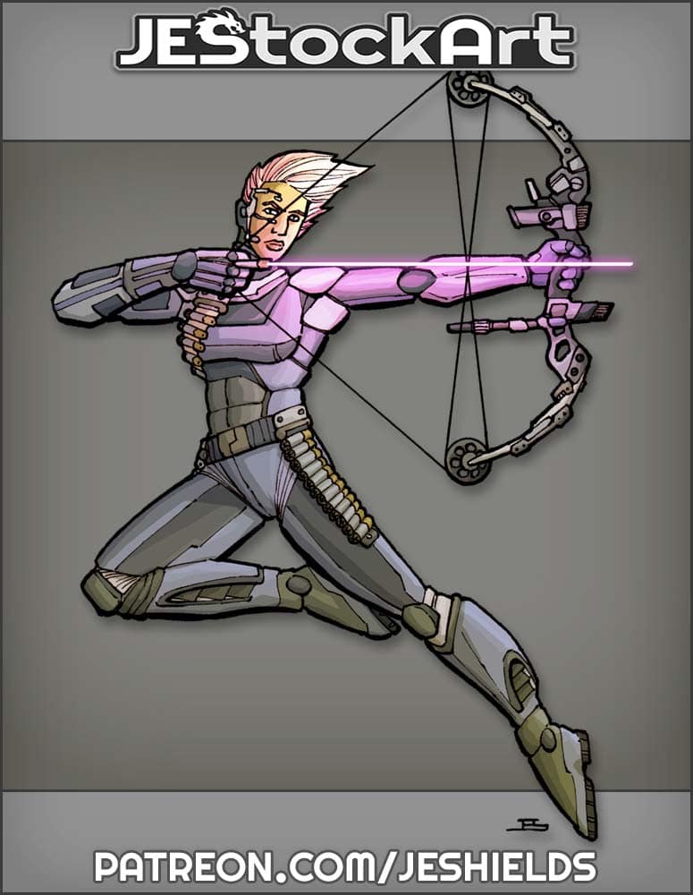 SciFi - Archer With High Tech Bow And Laser Arrow | Jeshields.com