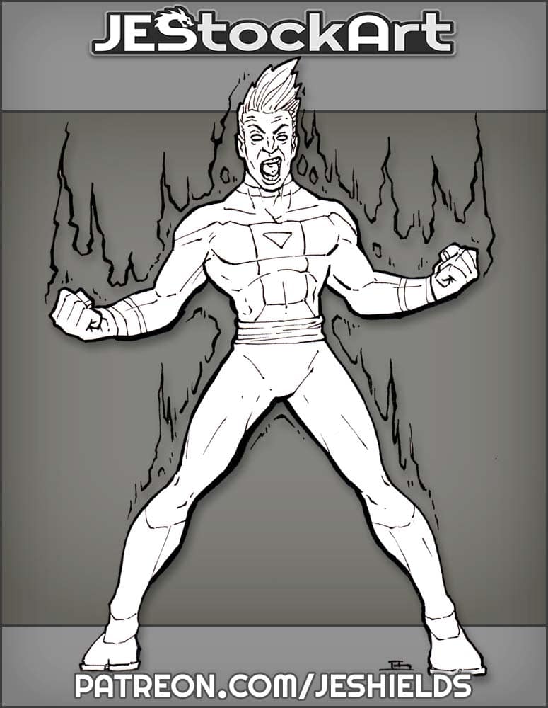 Supers - Hero with Spiky Hair Power Raging | Jeshields.com