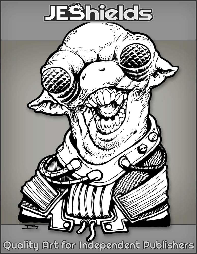 SciFi - Goofy Bug Eyed Alien with Mustache Antennae - INB | Jeshields.com