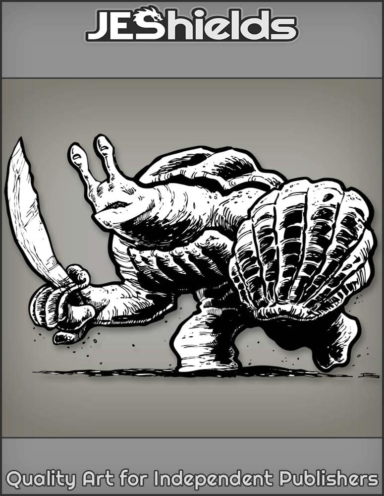 Fantasy - Humanoid Snail with Sword and Shell Shield - INB | Jeshields.com