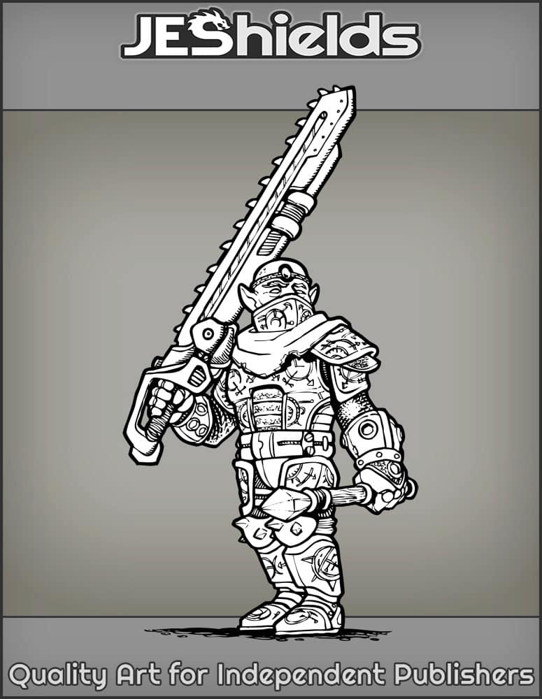 Fantasy - Battle Mage Holding Chain Sword - INB | Jeshields.com