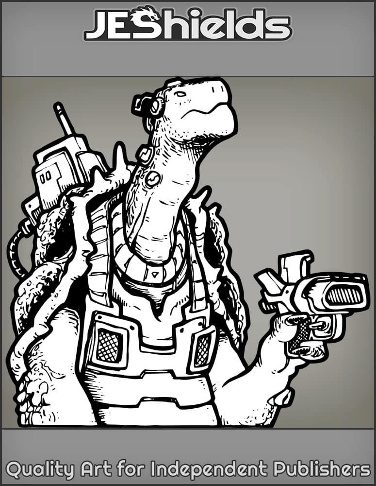 SciFi - Cyber Turtle with Pack and Pistol - INB | Jeshields.com