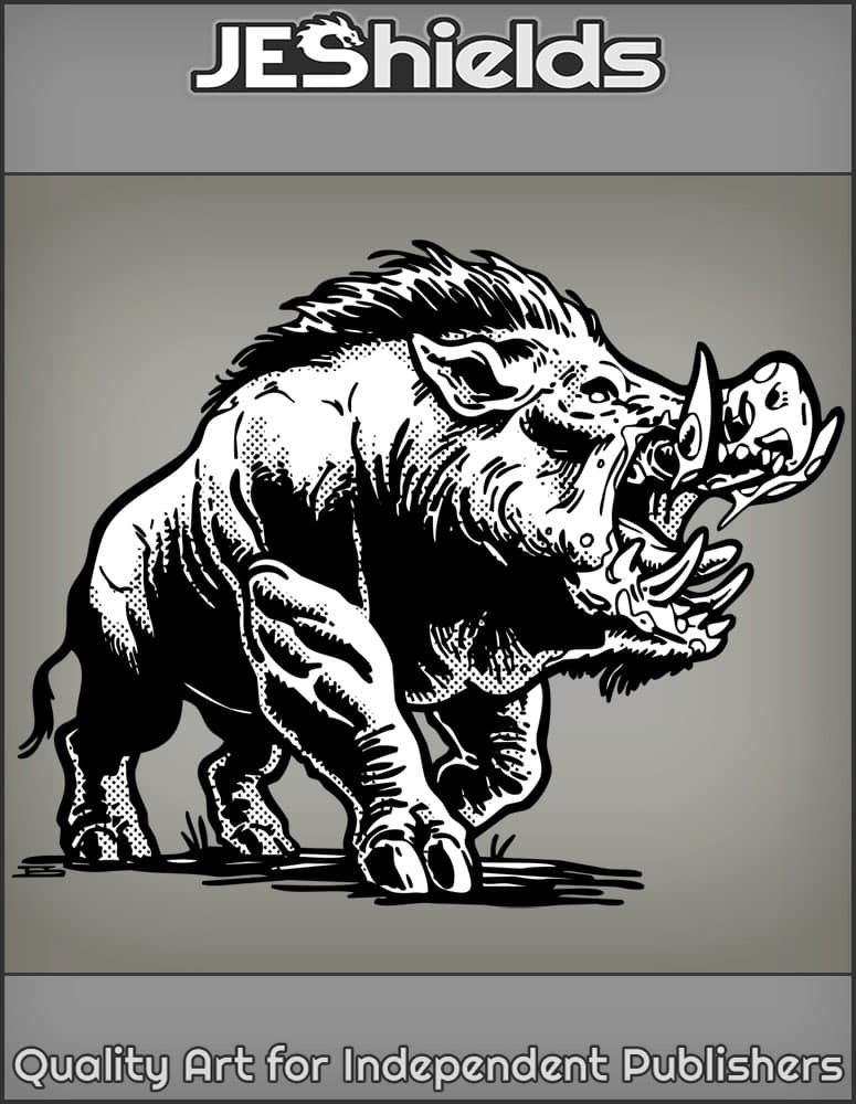 Fantasy - Giant Boar with Bood Tusks - INB | Jeshields.com